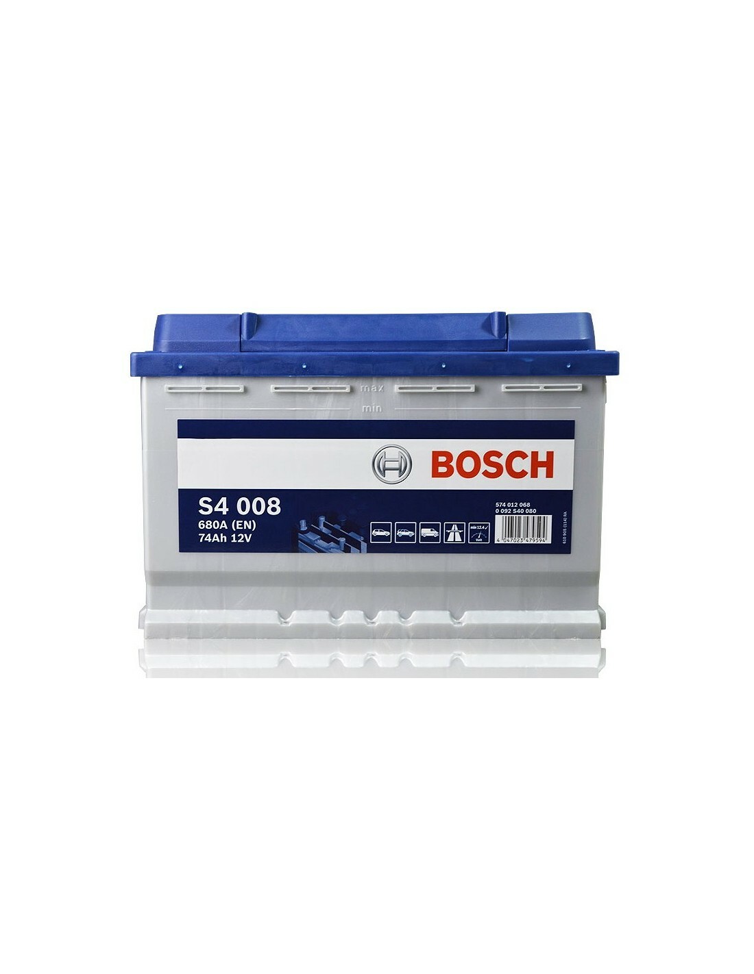 BATERIA BOSCH 74AH 12V 680A (EN) GAMA S4 DIMENSIONES 278 x 175 x 190 mm ...