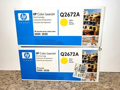 Lot of 2 Genuine New HP 309A Q2672A Yellow Toner Cartridge LaserJet ...