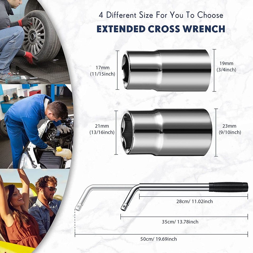 2 TON Car Scissor Jack Handle Crank Tool Van Garage W/Tire Wheel Lug ...