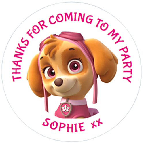 48 Personalised Party Bag Stickers Skye Sweet Bag Seals 40mm Labels ...