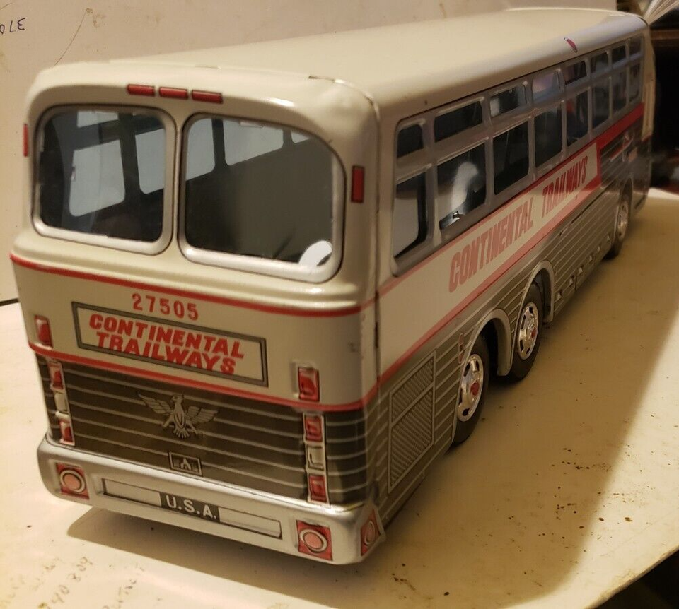 Charmy Toy Continental Trailways Silver Eagle Express Bus Friction Tin ...