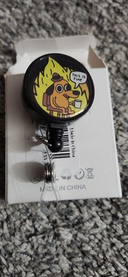 “This is Fine” Retractable Badge Reel Dog Meme | eBay