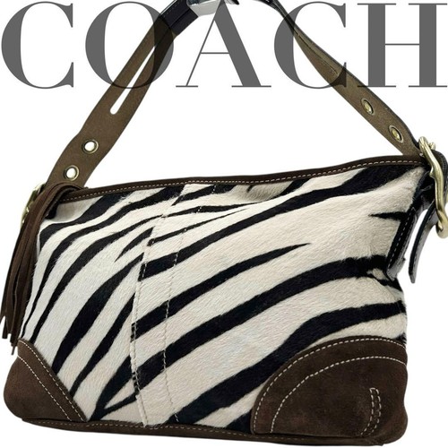 Coach Zebra Print Calf Hair Handbag Designer Animal Print Purse Stylish ...