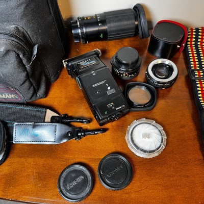Lot of Vintage Camera Lenses with Case Minolta Kalimar Sears Vivitar ...