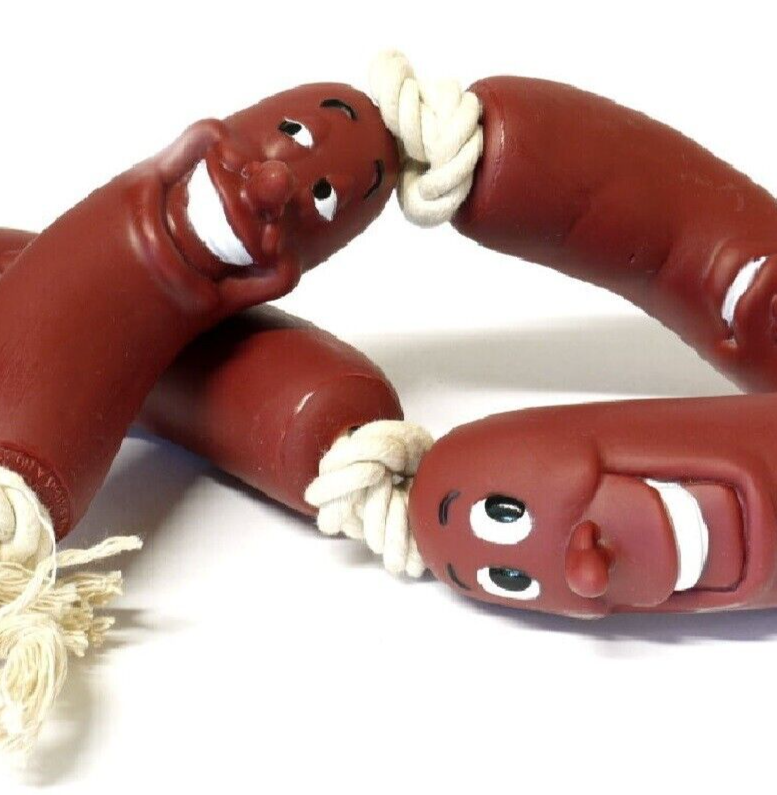 32" VINYL SAUSAGE TOY classic dog tug catch pull throw fetch bp pet ...