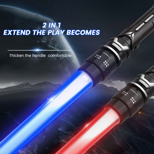2Pcs Lightsaber Light Up Saber Retractable 7 Colors Changeable LED ...