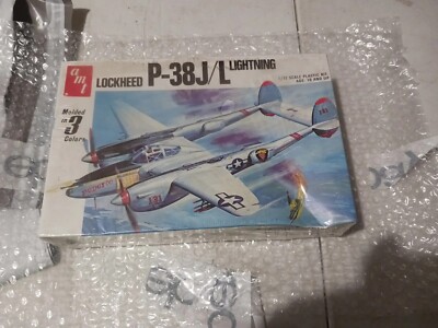 L 284 Sealed Rare AMT MATCHBOX Lockheed P-38 J/L Lightning 1:72 3 Color ...