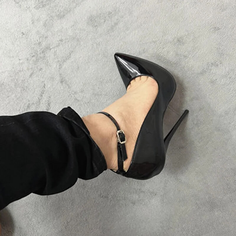 Women 16cm Pumps Shallow High Heels Pointed Toe Stilettos Shoes Big ...