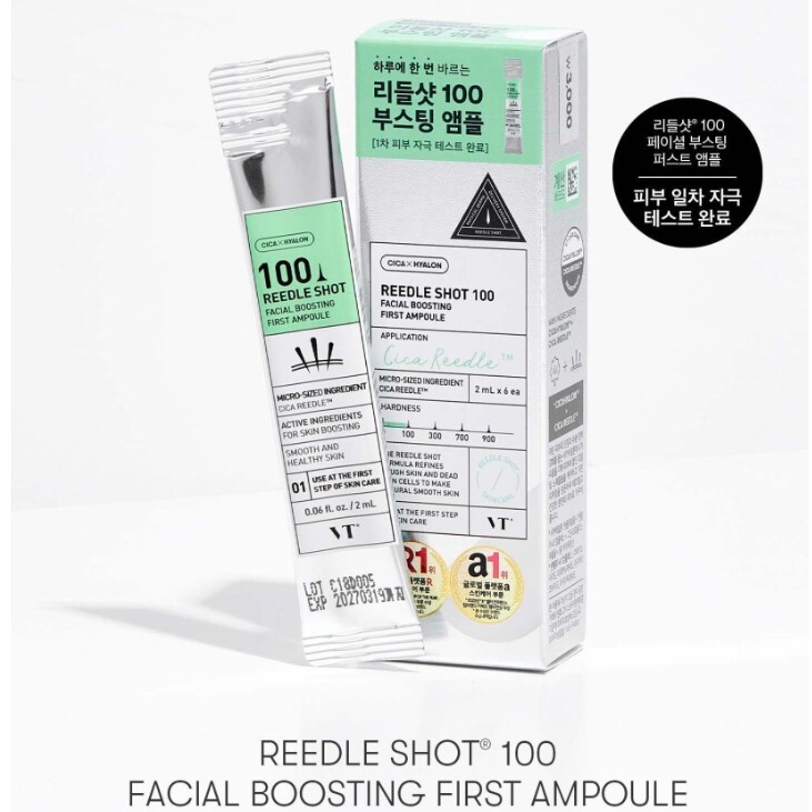 VT Reedle Shot Facial Boosting First Ampoule Stick:Collagen/Pro Cica ...
