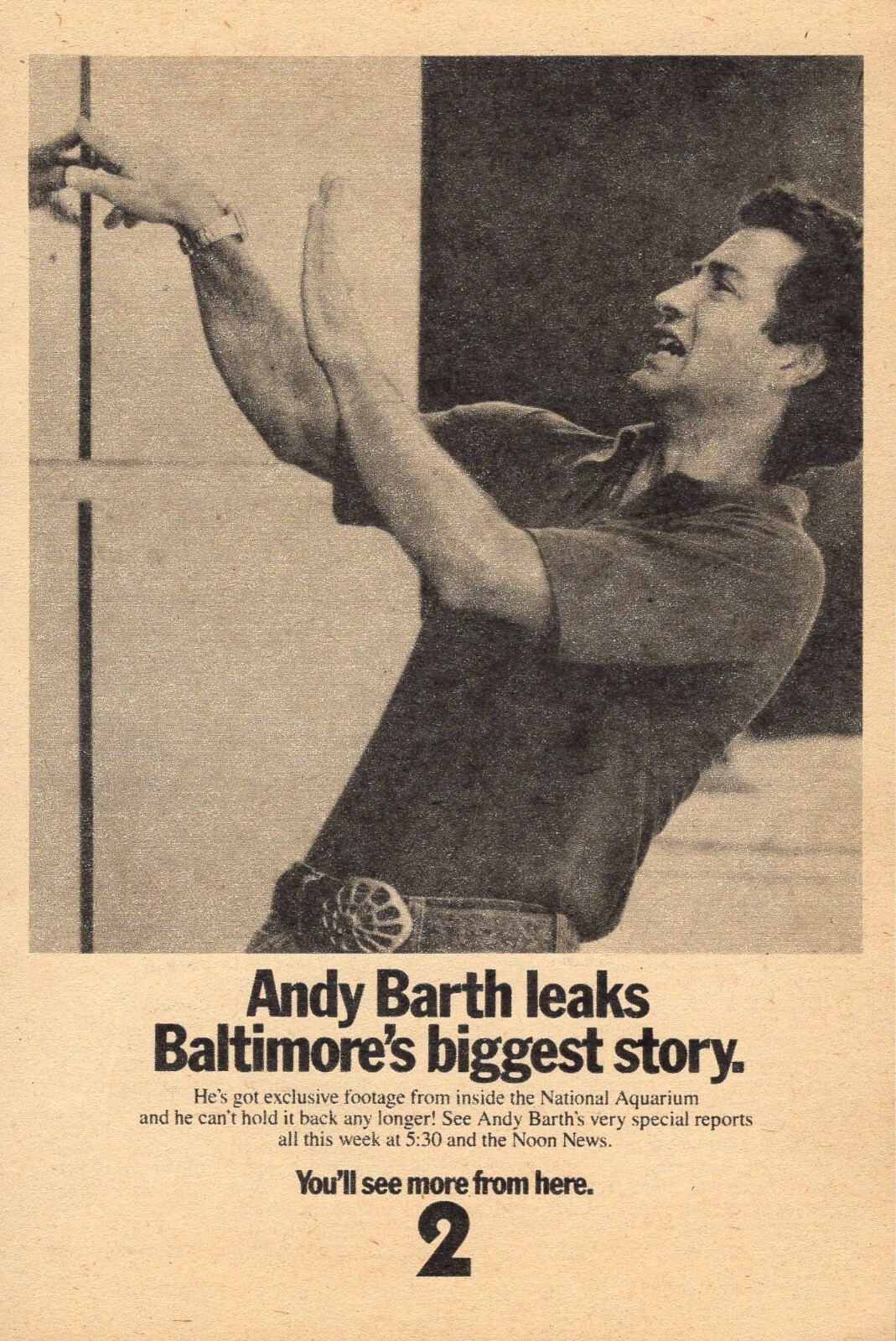 1981 WMAR BALTIMORE TV NEWS AD ANDY BARTH REPORTER NATIONAL AQUARIUM | eBay