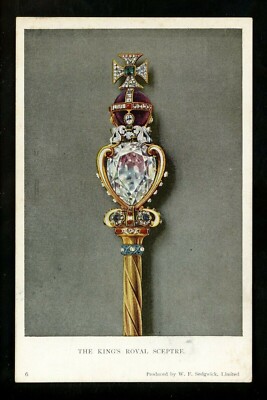 Royalty Postcard Great Britain UK King's Royal Scepter Star of Africa ...