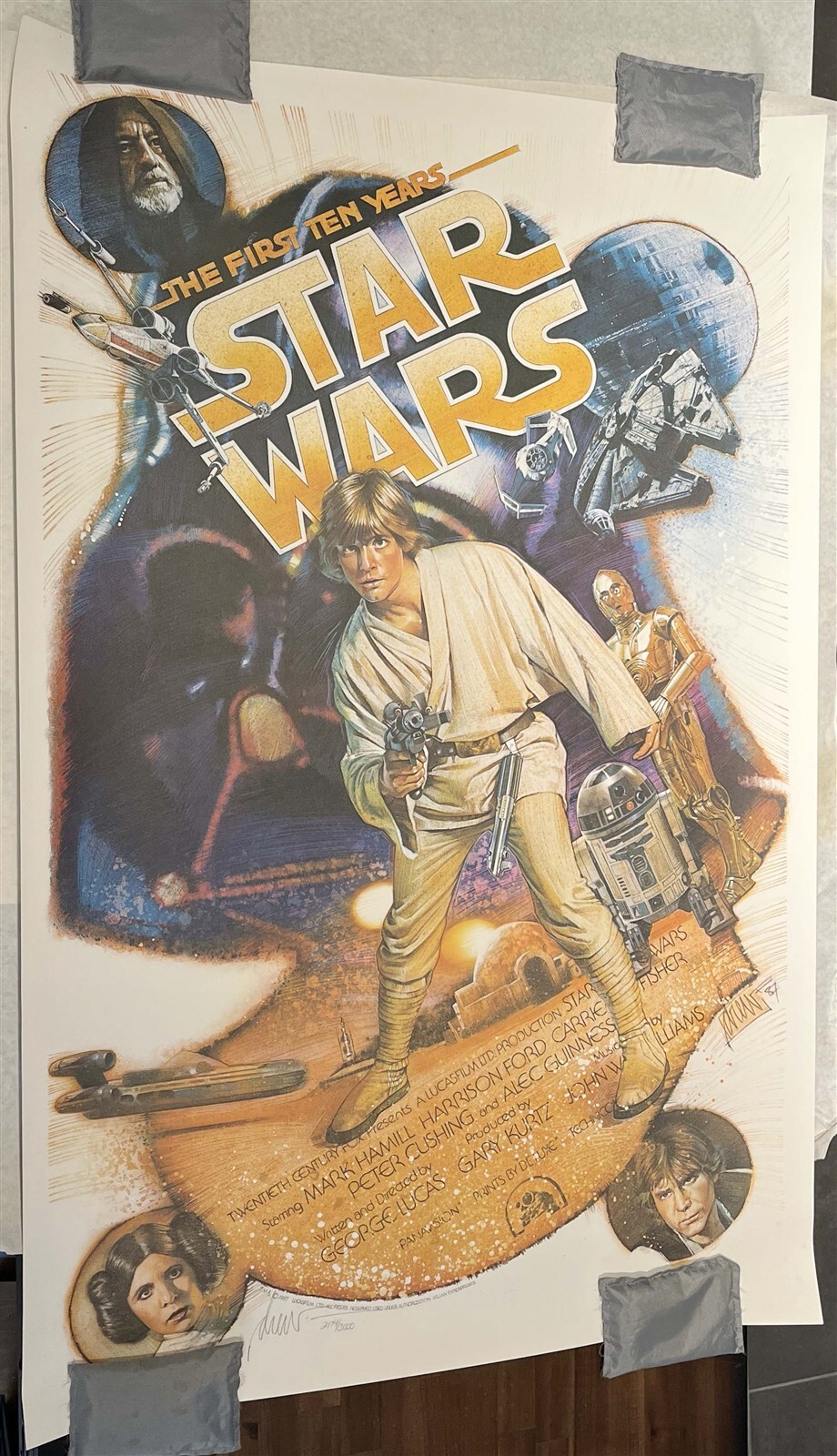 1987 STAR WARS 10TH ANNIVERSARY original SIGNED movie poster 1-Sheet ...