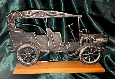 Vintage Tin / Metal Old Fashioned Car/Model A Ford Sculpture / Statue ...