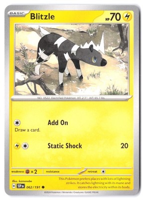 Pokemon Blitzle 062/191 SV08: Surging Sparks NM Normal | eBay