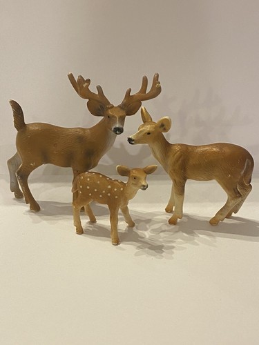 Schleich WHITE TAIL DEER FAMILY Buck Doe Fawn, 14254, 14256 2002 ...
