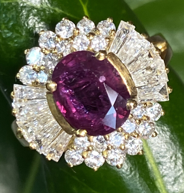 Vintage Diamond Ruby Ring Estate Fine Jewelry Pre-Owned Size 6.5 ...