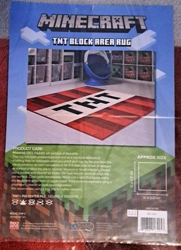 Minecraft TNT Block Square Area Rug, Size 52"x 52" - New / Sealed | eBay