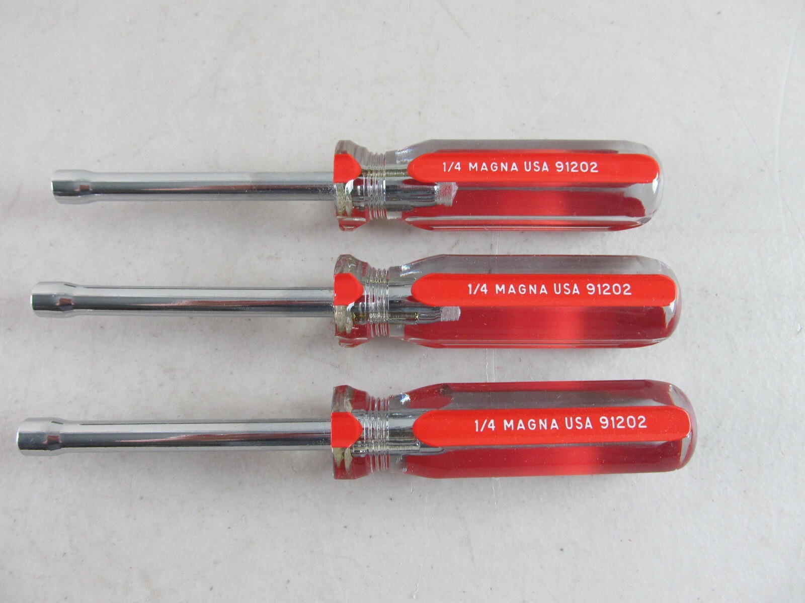 QTY=3 Vintage MAGNA USA No.91202 1/4" Nut Spinner Nut Driver Tools ...