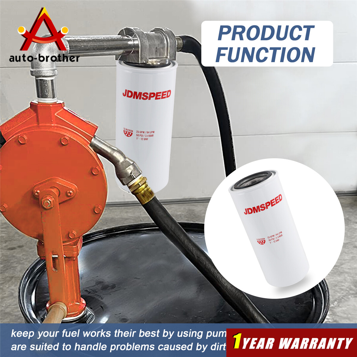 Fill-Rite F1810PM0 18 GPM 1-12UN 50PSI Particulate Spin On Fuel Filter ...