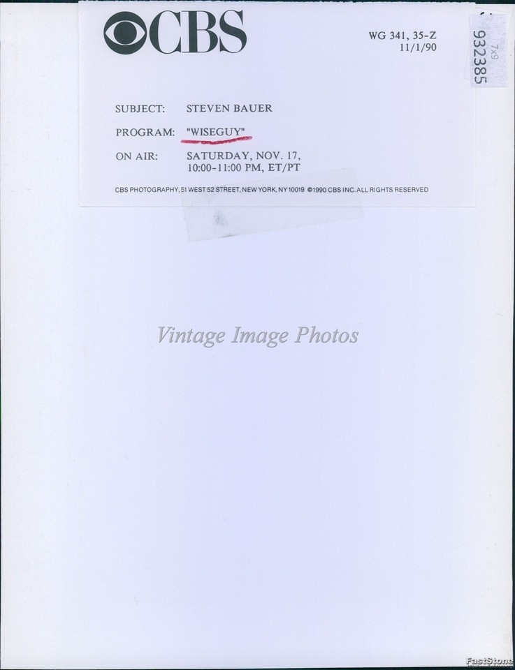 1990 Steven Bauer Starring As Michael Santana On Wiseguy Television ...