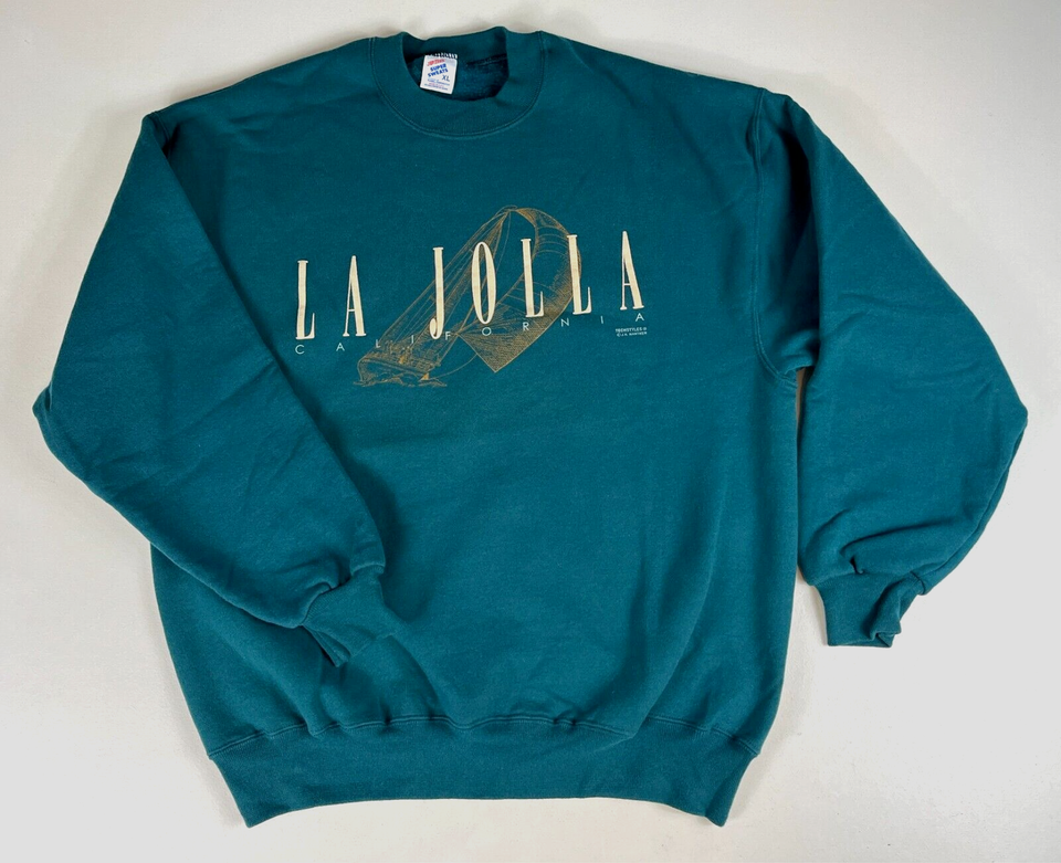 NOS Vintage 90s Jerzees La Jolla Calif. Crewneck Sweatshirt Made in USA ...