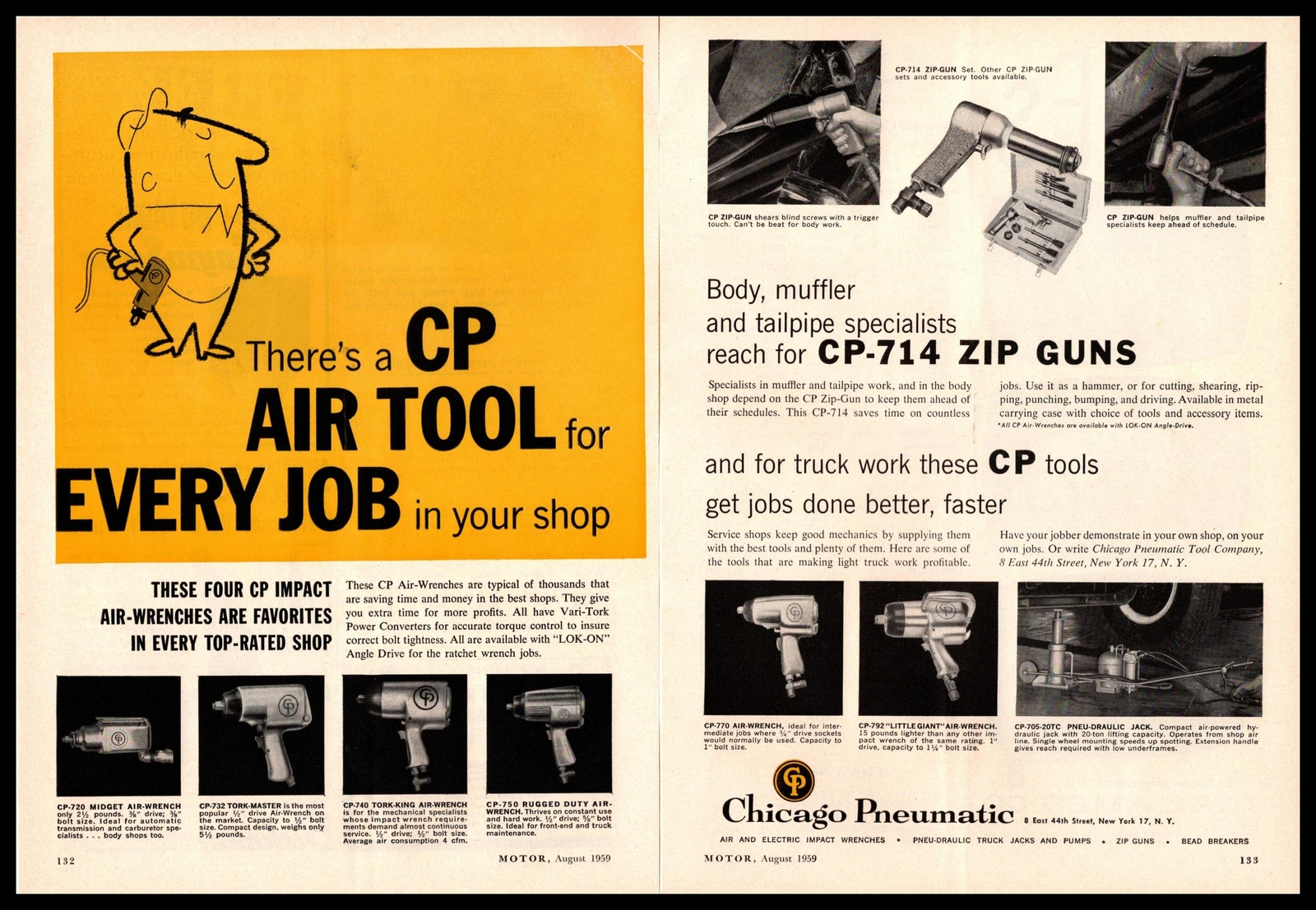 1959 Chicago Pneumatic CP-714 Zip Guns Impact Air Wrenches Line 2-Page ...
