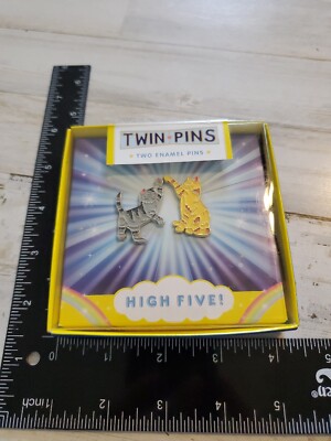 High Five Twin Pins: Two Enamel Pins Cat Pins, Cat Decorations, Cat ...