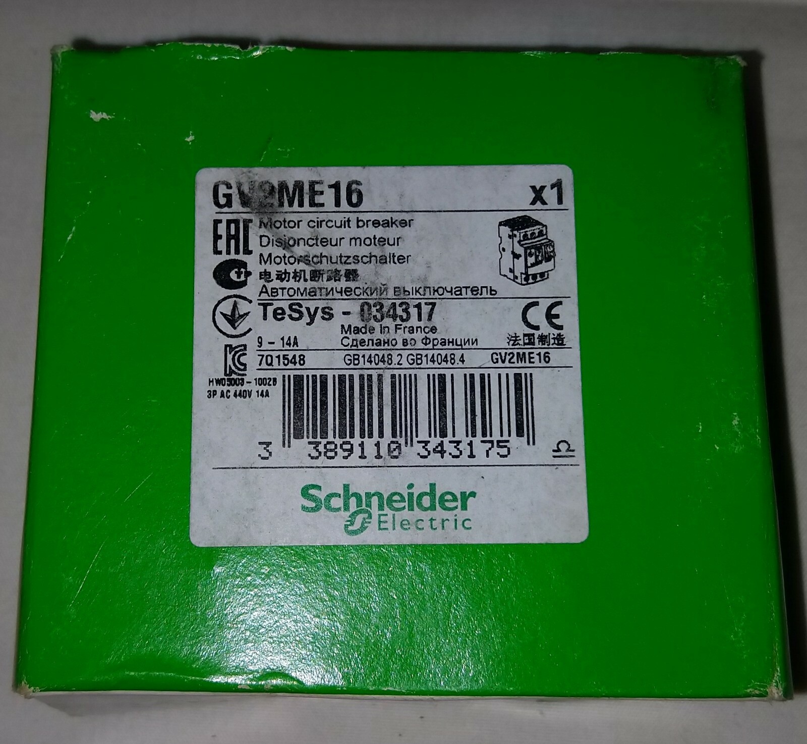 Schneider Electric GV2ME16 Motor Protection Circuit Breaker | eBay