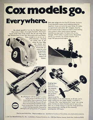 Cox Model PRINT AD - 1970 ~~ Baja Bug, Corsair II, PT-19 Trainer ...
