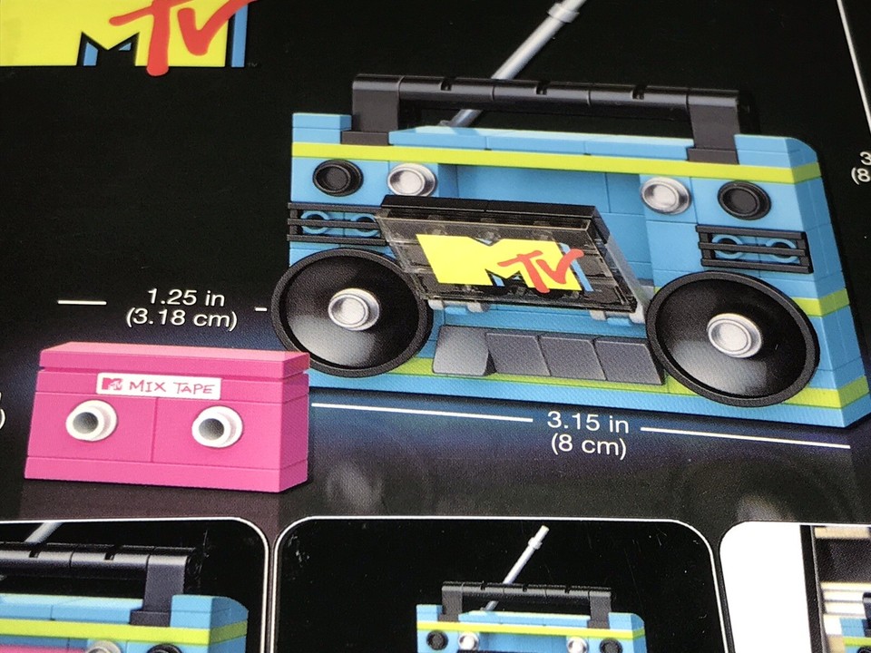 Lot MTV Boom Box Brick & Mix Tape Cassette Building Sets 192 Pcs ...