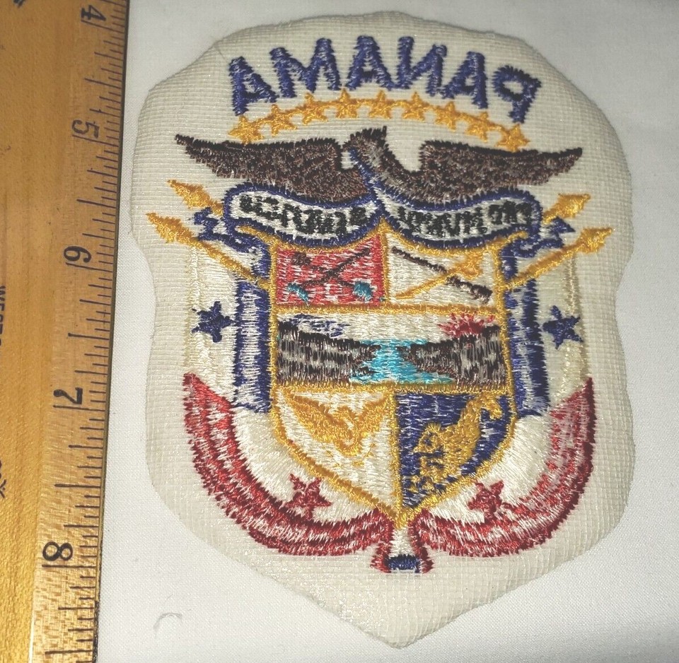 Vtg Embroidered PANAMA PATCH flag PRO MUNDI BENEFICIO | eBay