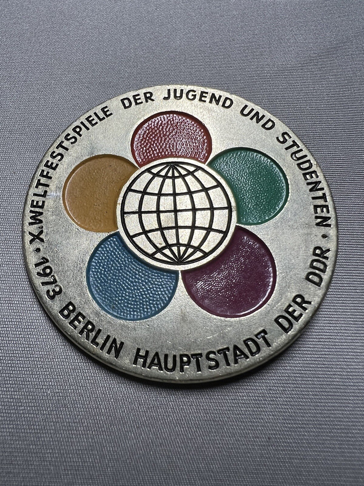 Old Antique 1973 Berlin Pin Metal Brooch - Gem