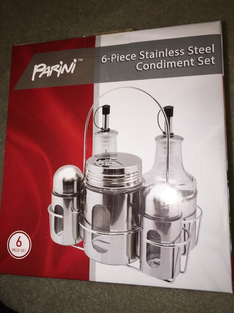 PARINI 6-PIECE STAINLESS STEEL CONDIMENT SET for sale online | eBay