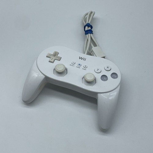Official Nintendo Wii Pro Controller Classic White RVL-005 OEM Tested ...
