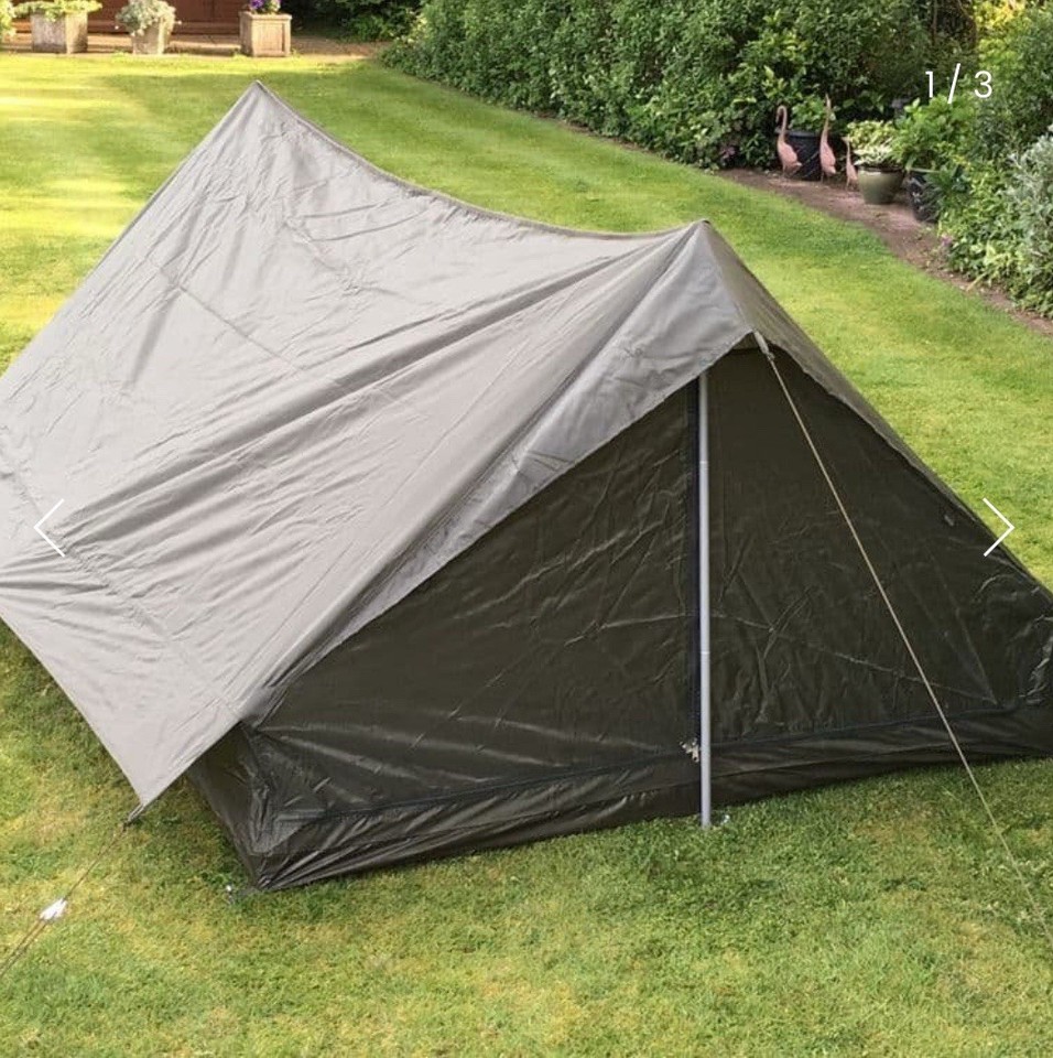 NEW French Army Olive Green F2 Two-Man Military Tent Survival Camping ...