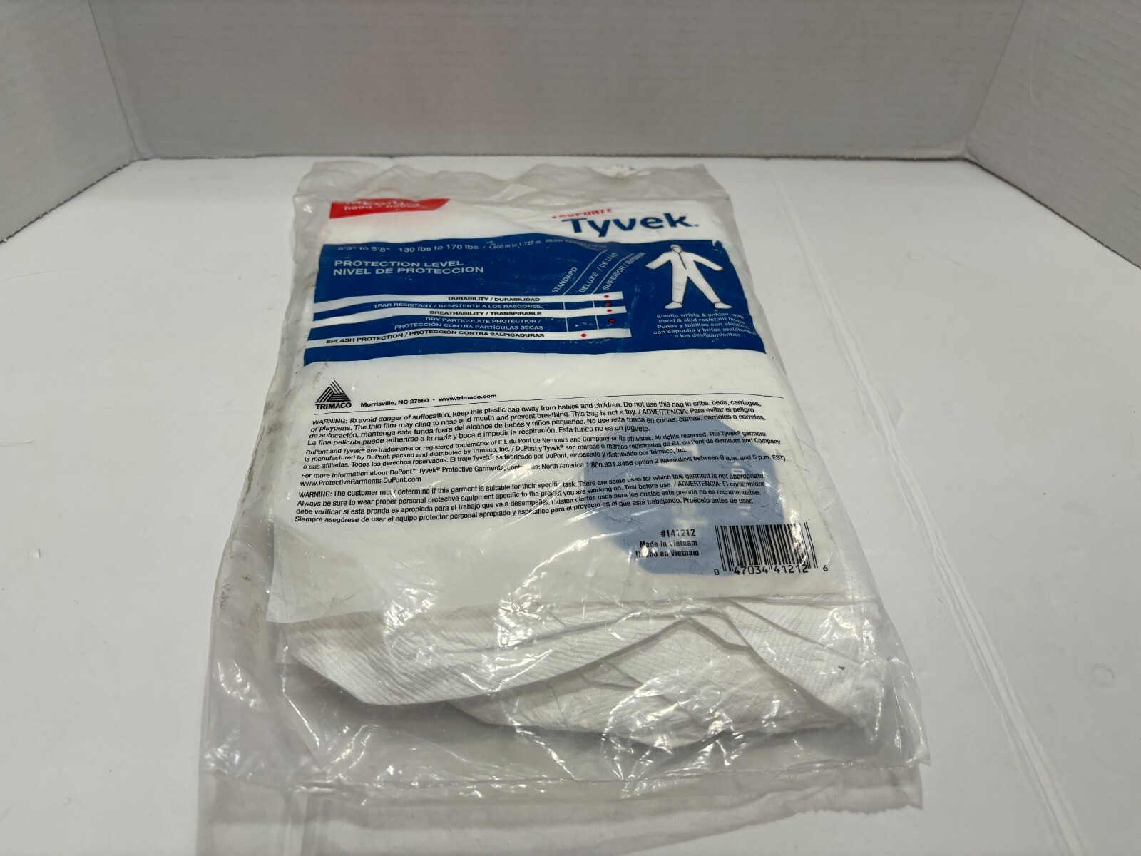 Dupont Disposable Tyvek Protective Coverall Clean Paint Bunny Suit Hood ...