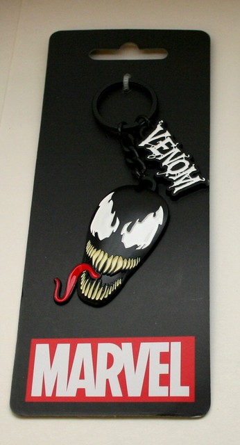 Venom HEAD Metal Keychain Key Chain Symbiote Movie Marvel Comics Spider ...