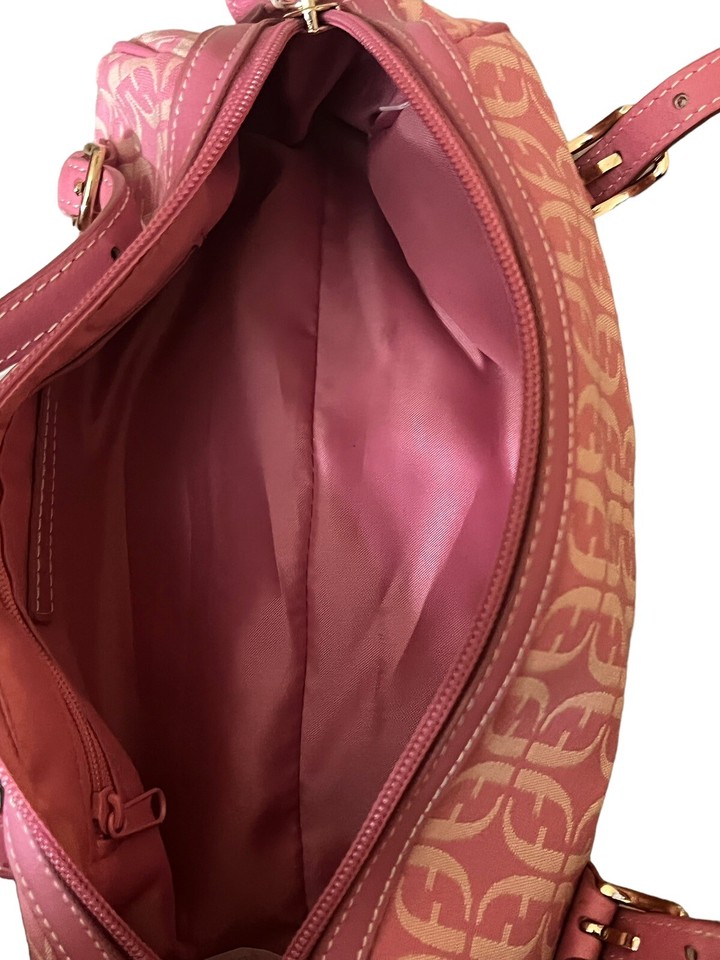 Fossil Baquette Purse Pink Canvas 90s Mini Shoulder Bage Double Handle | eBay