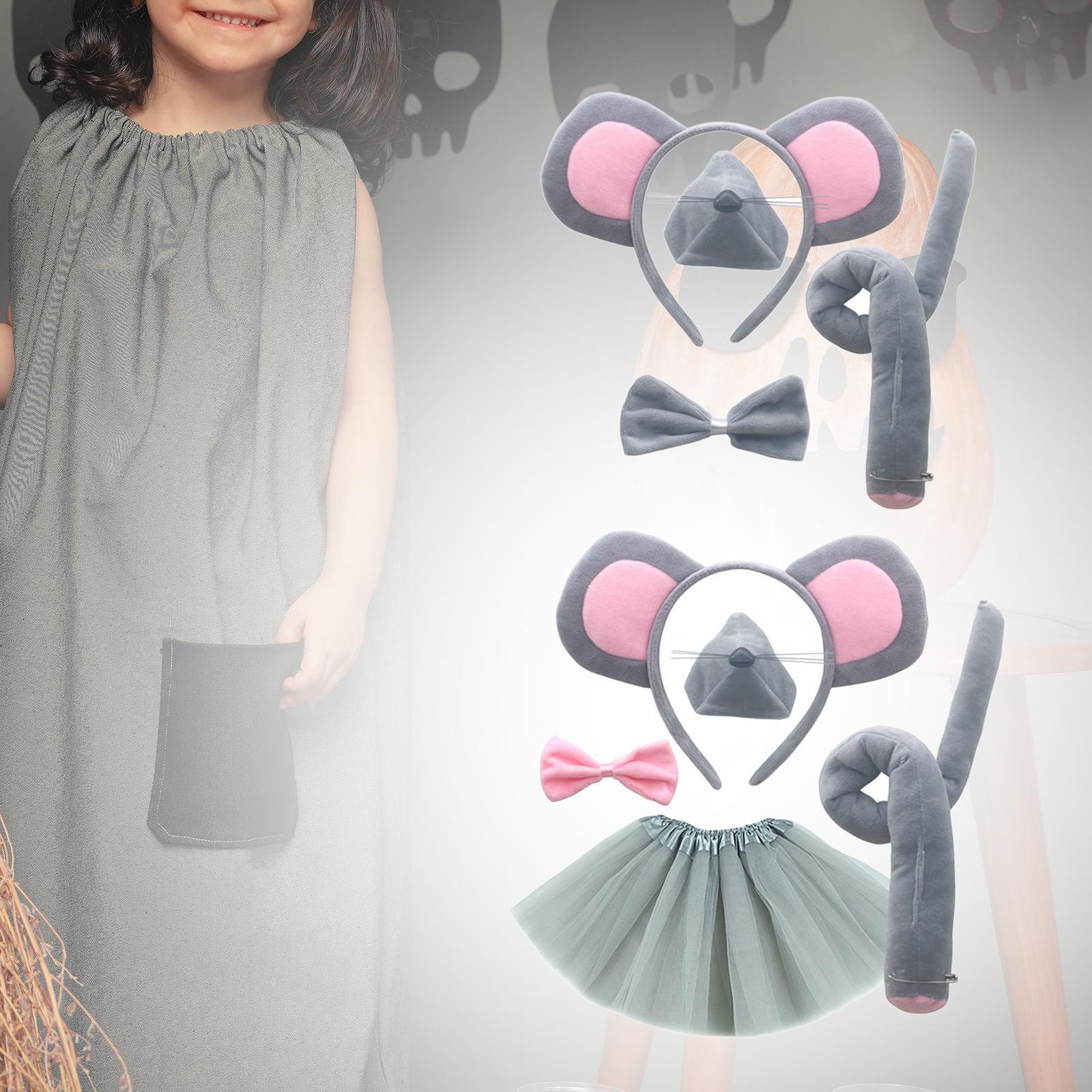 Cute Little Mouse Ears Headband Tail Nose Bowtie Set Animal Ears ...