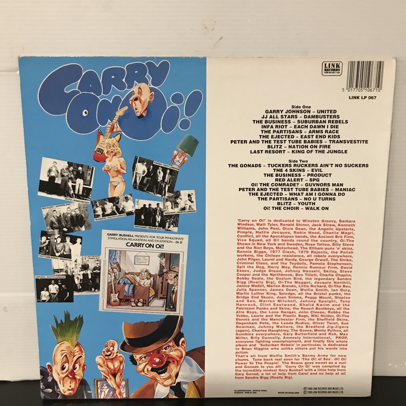 Carry On Oi! LP 1989 Link Records – Link LP 067 EX/EX | eBay
