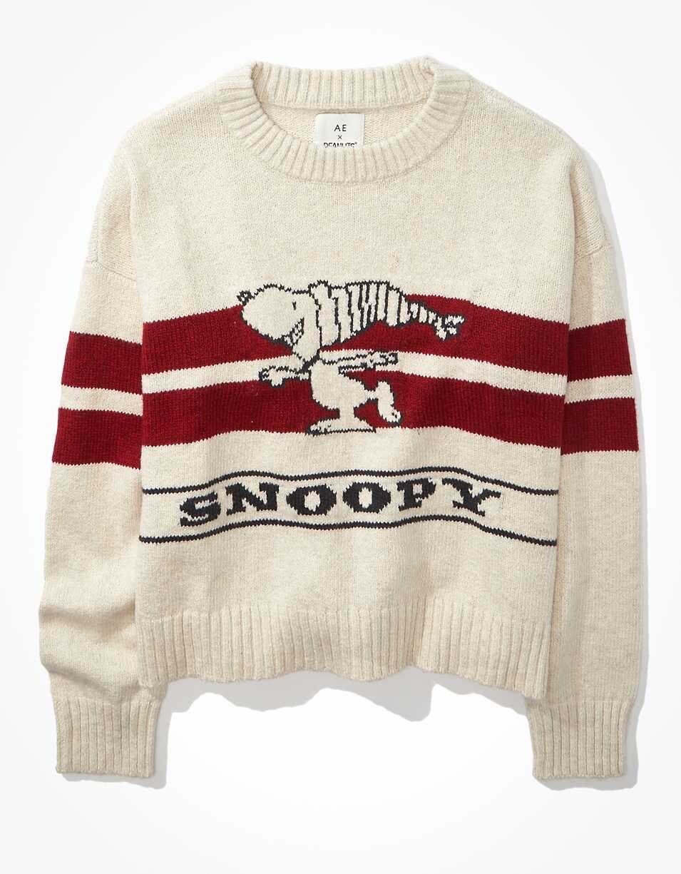 AE x American Eagle Peanuts Snoopy Crew Neck Sweater… - Gem
