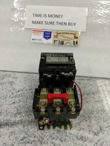 SQUARE D SIZE 1 MOTOR STARTER 120V COIL CLASS 8536 TYPE SC03, 600VA ...