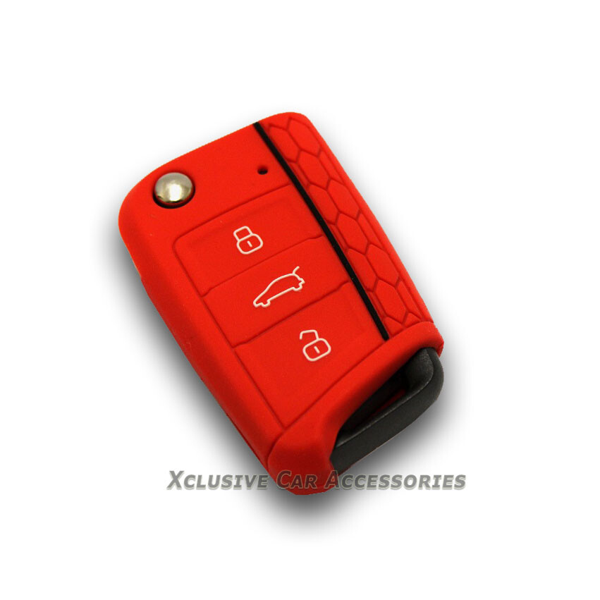 Key Cover For VW Seat Skoda 3 Button Flip Key Fob Case Hull Silicone ...