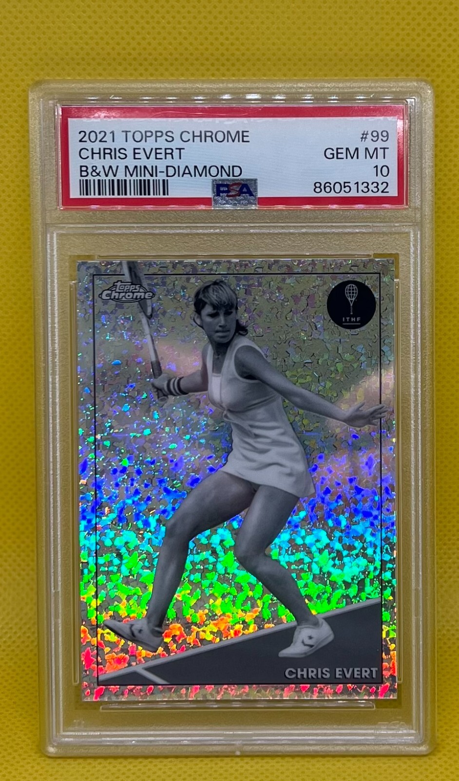 🎾 Chris Evert 2021 Topps Chrome Black & White Mini-Diamond Refractor ...