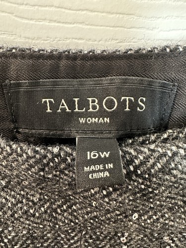 Talbots Petites Heritage Wool Blend Tweed Dress Pants Black Fully Lined ...