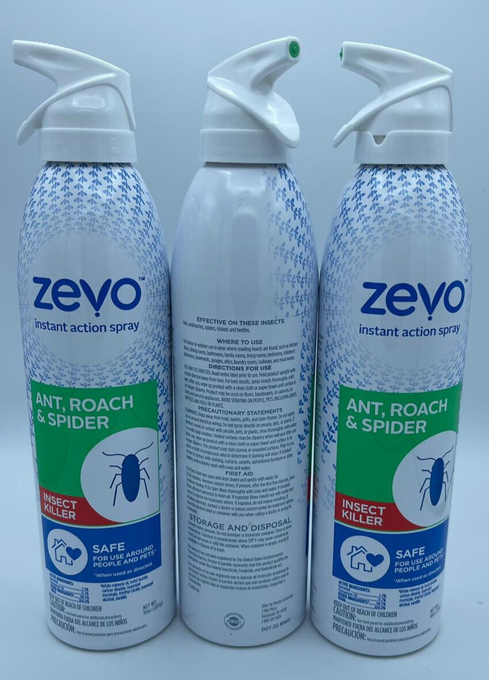 Zevo Instant Action Aerosol Ant Roach & Spider Insect Killer 10.Oz ...