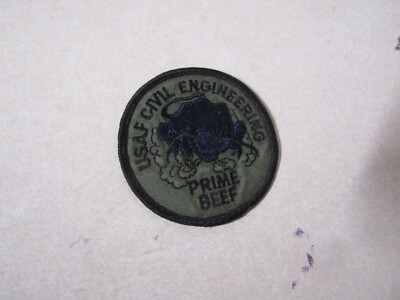 MILITARY PATCH SEW ON OLDER USAF CIVIL ENGINEERING PRIME BEEF 3 INCHES ...