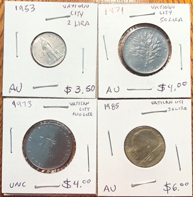Italy Coin Lot: 1953, 1971, 1973 & 1985 - 2, 50, 100, 20 Lire | eBay
