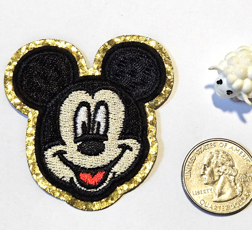 Mickey Mouse Disney Gold Glitter Trim Patch FREE US Shipping | eBay