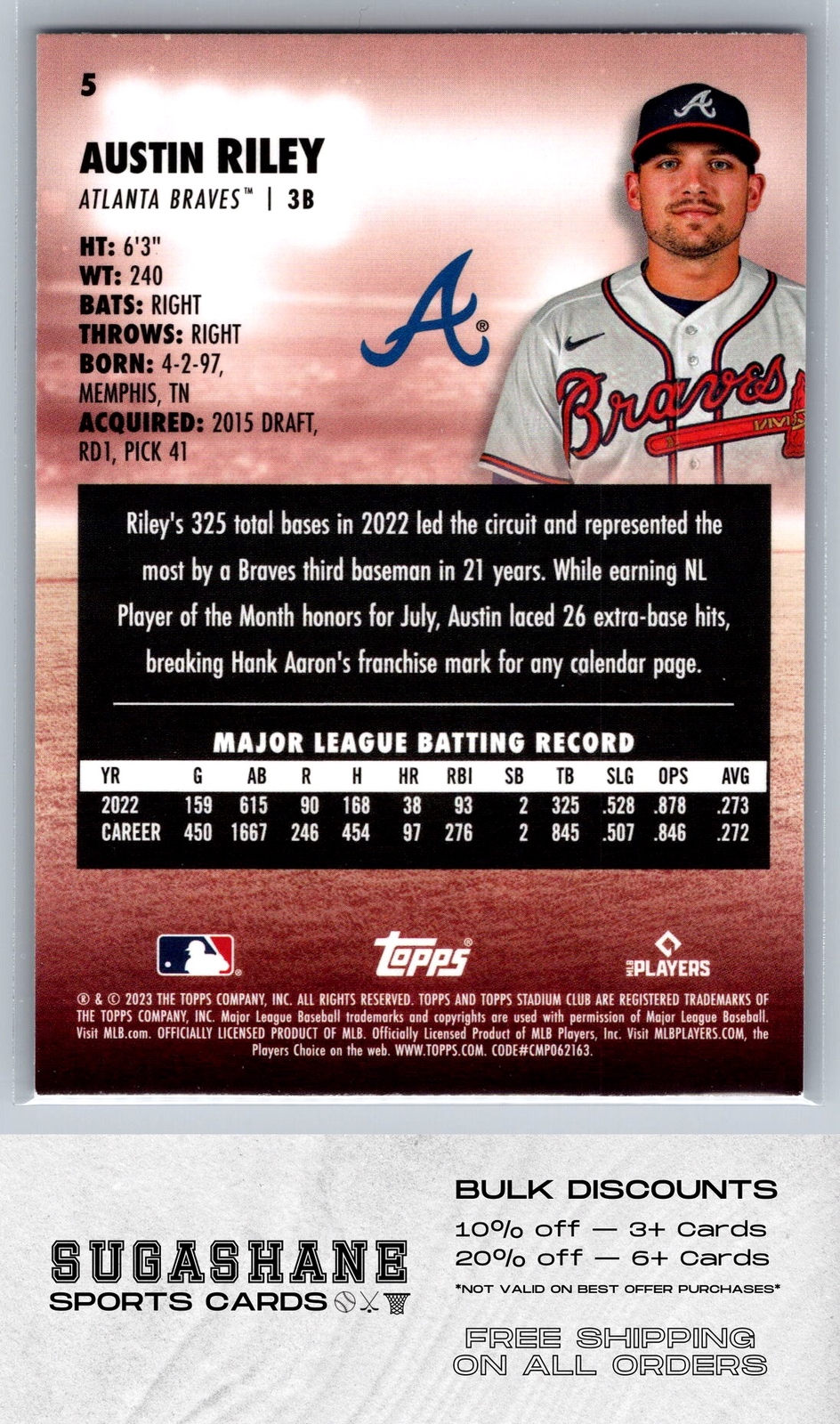 2023 Topps Stadium Club - Red Foil #5 Austin Riley for sale online | eBay